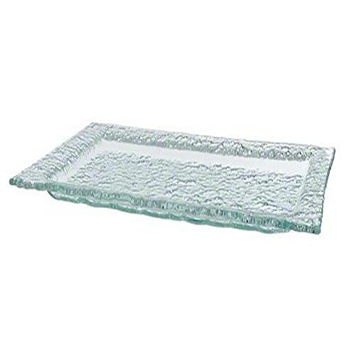 American Metalcraft BG159 9" x 15" Rimmed Bubble Glass Platter, Green
