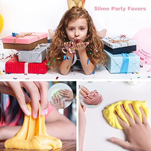 54 Pack Mini Butter Slime Kit for Girls Boys, Scented Fruit Party Favors, Soft and Non-Sticky, Stress Relief Putty Toys Kids,Educational