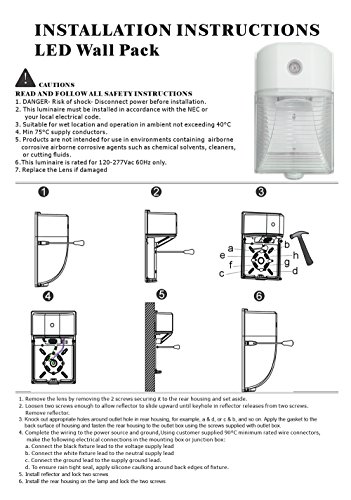 26W 3000LM LED Wall Pack Light, 100-277Vac 5000K Daylight, Photocell Dusk to Dawn Wall Pack, 150-250W MH/HPS Replacement, Outdoor Security Lighting Fixtures, Clear Lens (4-Pack White)