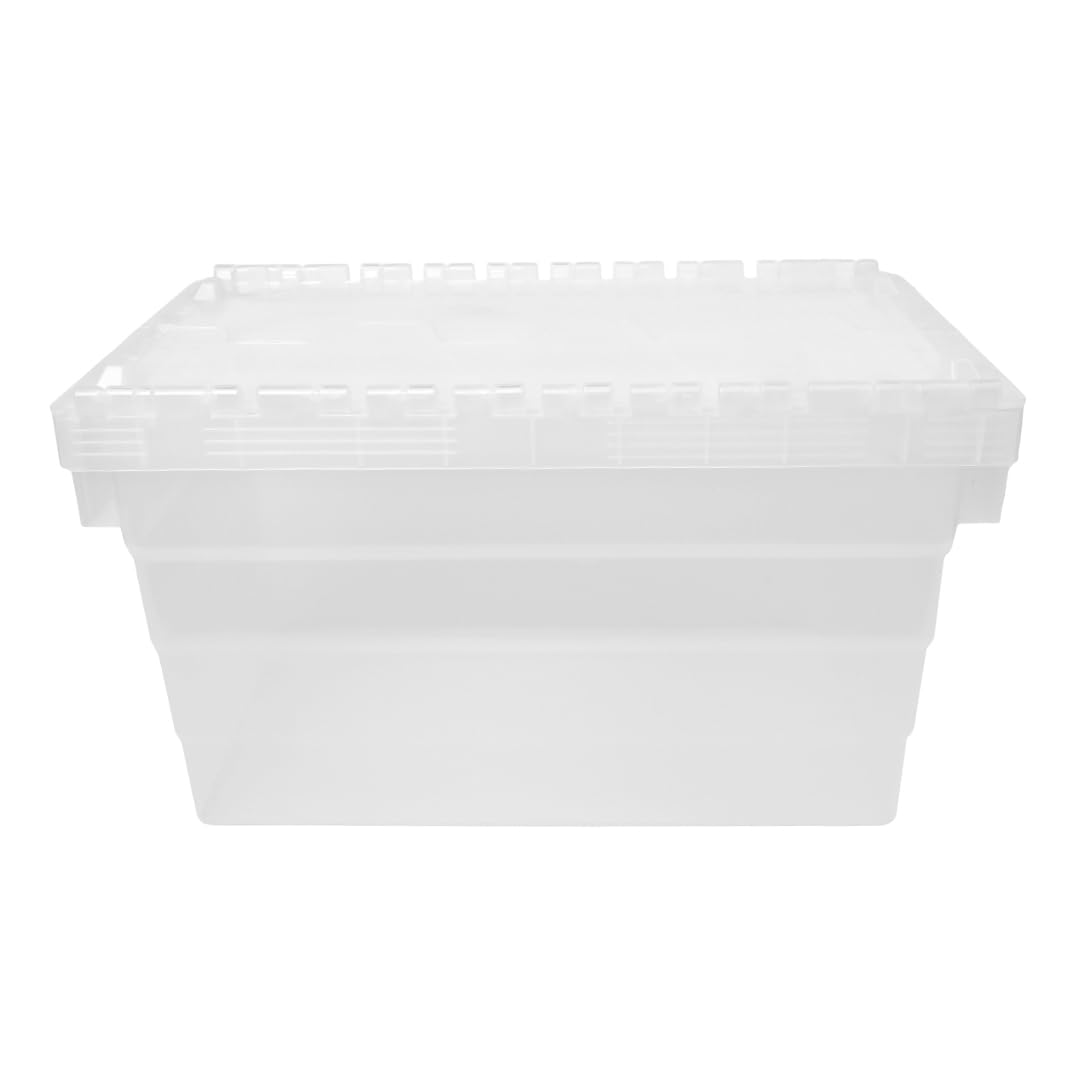 2-PACK Optimax Clear Storage Bin with Lid - 12 Gallon Tote for Garage, Home, Office, Toys - Durable Stackable Box (12"x14"x9") (KeepBox, 2.0, Count)