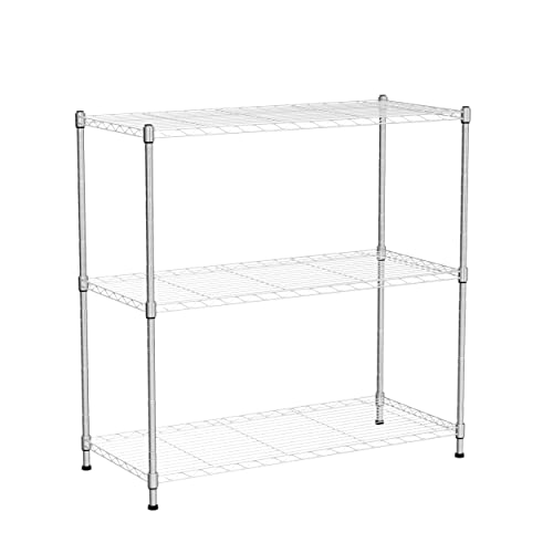 Catalina Creations EFINE 3-Shelf Chrome Shelving Unit with 3-Shelf Liners, Adjustable Rack, Steel Wire Shelves Storage for Kitchen and Garage (36W x 16D x 36H)