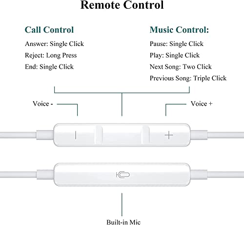 2 Pack Earbuds for iPhone Headphones Wired,Earphones with Lightning Connector (Built-in Microphone & Volume Control)【MFi Certified】Noise Isolating Headsets for iPhone 14/13/12/11/XR/XS/X/8