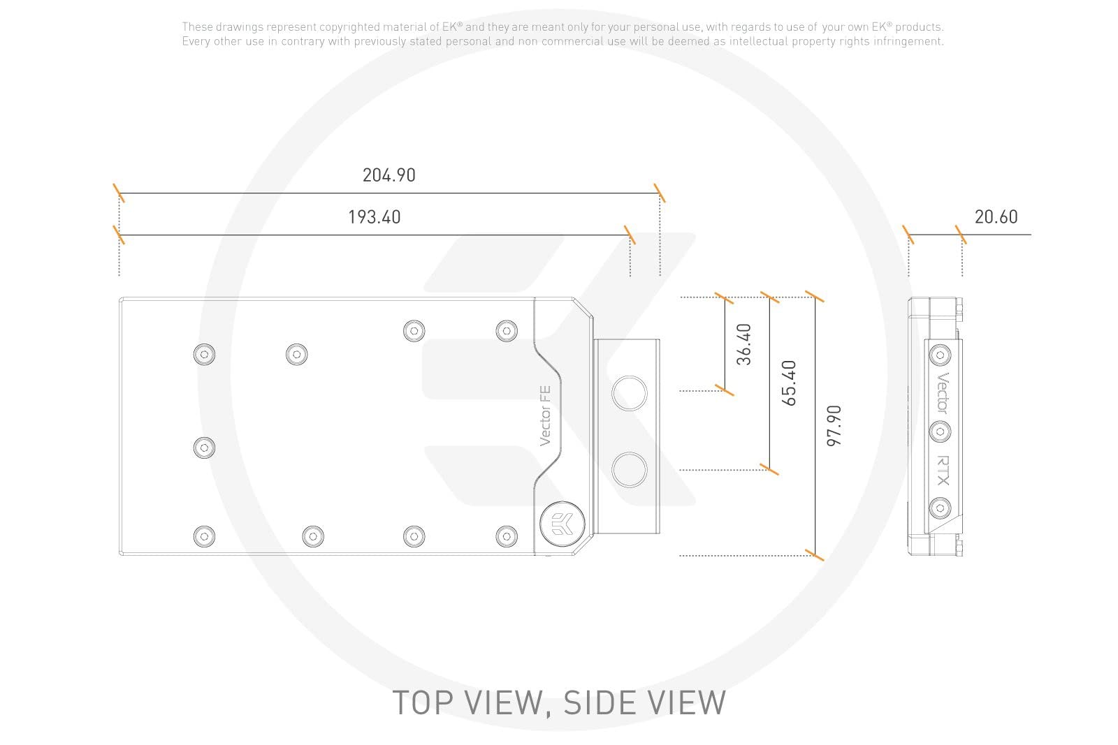 EK Water Blocks EK-Quantum Vector FE RTX 3070 - Nickel + Acetal