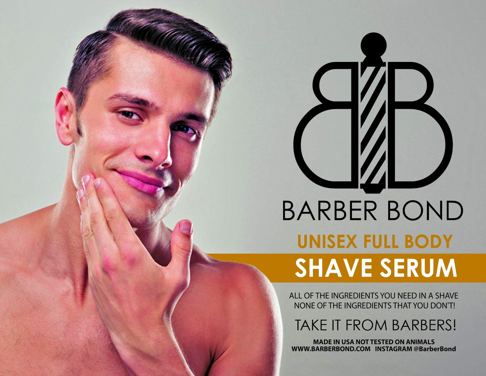Barber Bond® Premium Unisex Full Body Shave Serum (8oz) Clear Shave Gel