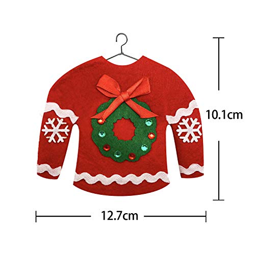 6 DIY Ugly Sweater Christmas Tree Ornament Holiday Craft Kit Decoration for Kids Gift Toys Stuffers Décor