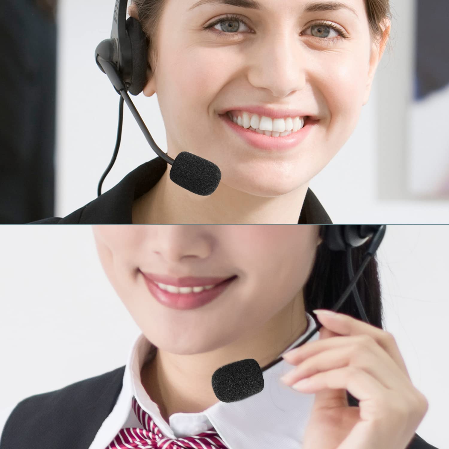 15 Pieces Headset Microphone Covers Foam Microphone Windscreen Foam Cover Headset Mic Wind Cover Foam Microphone Windscreen, Mic Cover Wind Screen Cover for Lavalier and Lapel Mic, Black