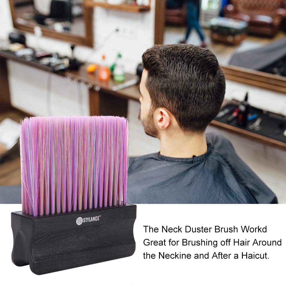 Barber Neck Duster Brush for Hair Cutting, Professional Soft Household Hair Brush, Professional Salon Tool Colorful Black Red