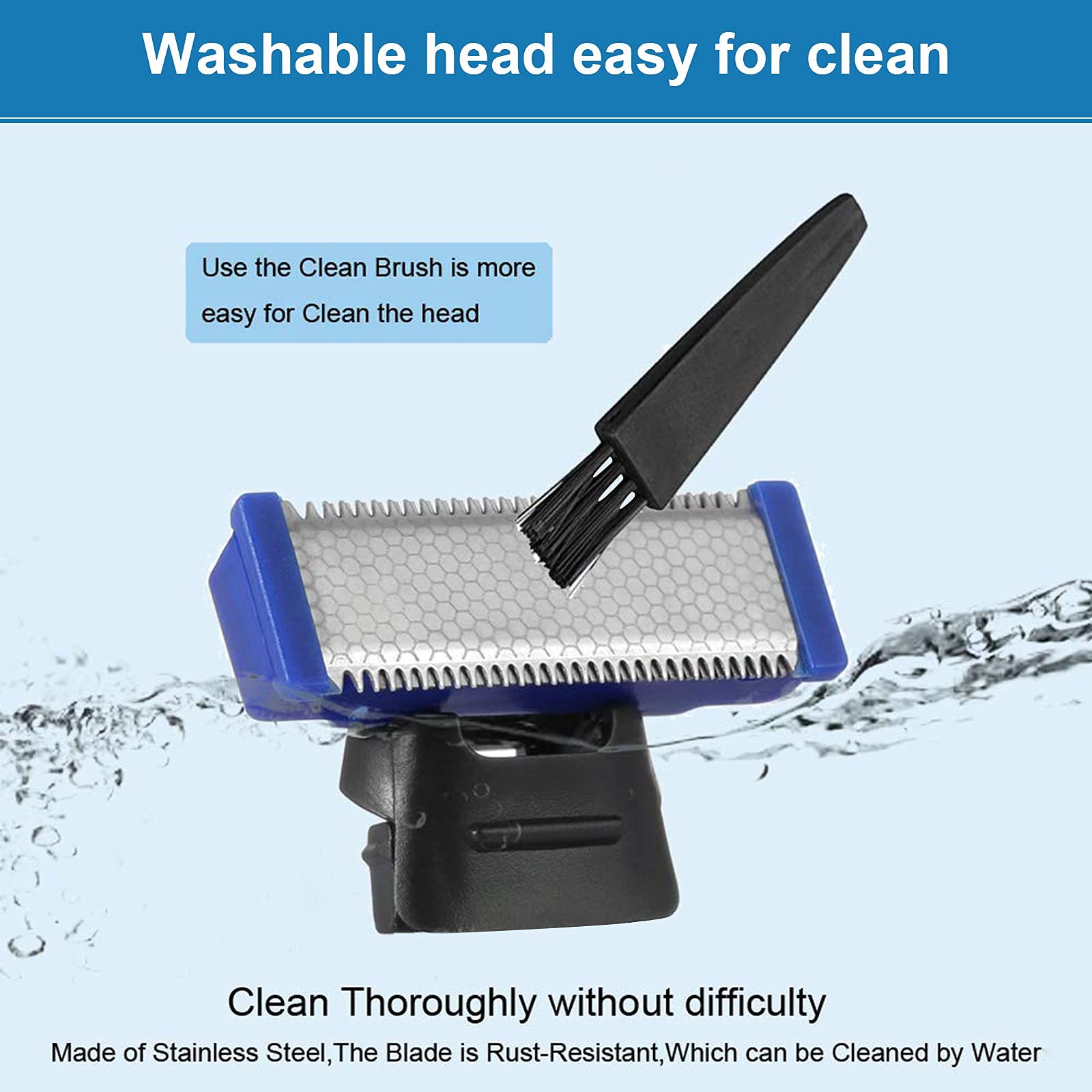 LinMei Razor Replacement Head Compatible for Gen 1 Micro Touches Solo Trimmer Replacement Cutter Head Solo Hybrid Shaver Replacement Blades Include 2 Cleaning Brush