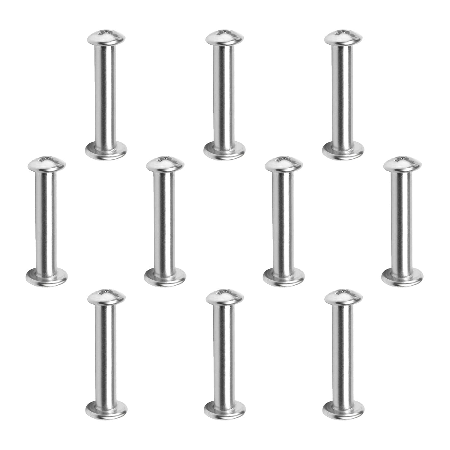 Juvielich Screw Post Fit for 1/8"(4mm) Hole Dia,20 Sets Female M4x20mm Chicago Screw Binding Screw Post Belt Buckle Binding Bolts Leather Fastener for Scrapbook Photo Albums Binding,DIY Enthusiasts