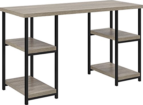 Ameriwood Home Elmwood Double Pedestal Desk, Distressed Gray Oak