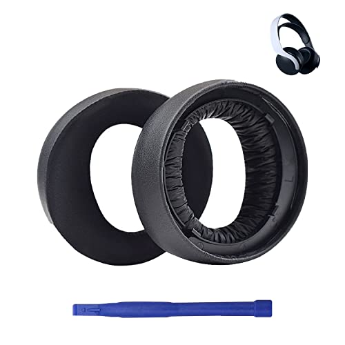 Adhiper PS5 Replacement Ear Pads Quite-Comfort Gel Headset Earpads Ear Covers Noise Canceling Ear Pads Cushions Earmuff Repair Part for Sony Playstation 5 PS5 Pulse 3D Wireless Headphone (Black)