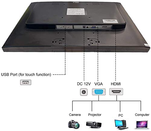 19-inch HDMI VGA Resistive 16:9 Touch Screen POS TFT LED Touchscreen Monitor with Metal POS Stand