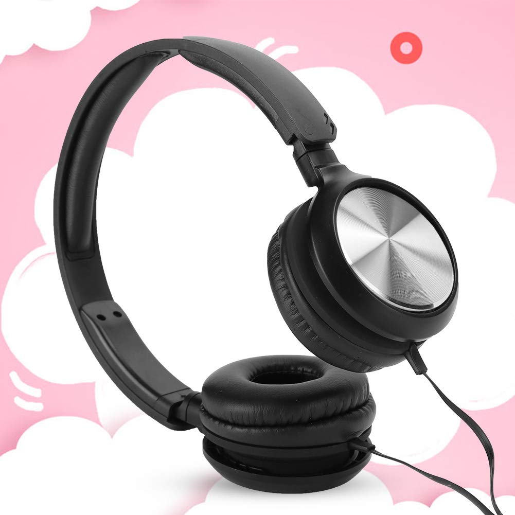Wired Headphones, Wired Music Headset Noise Canceling Function Portable Wired Durable for PC(Black)
