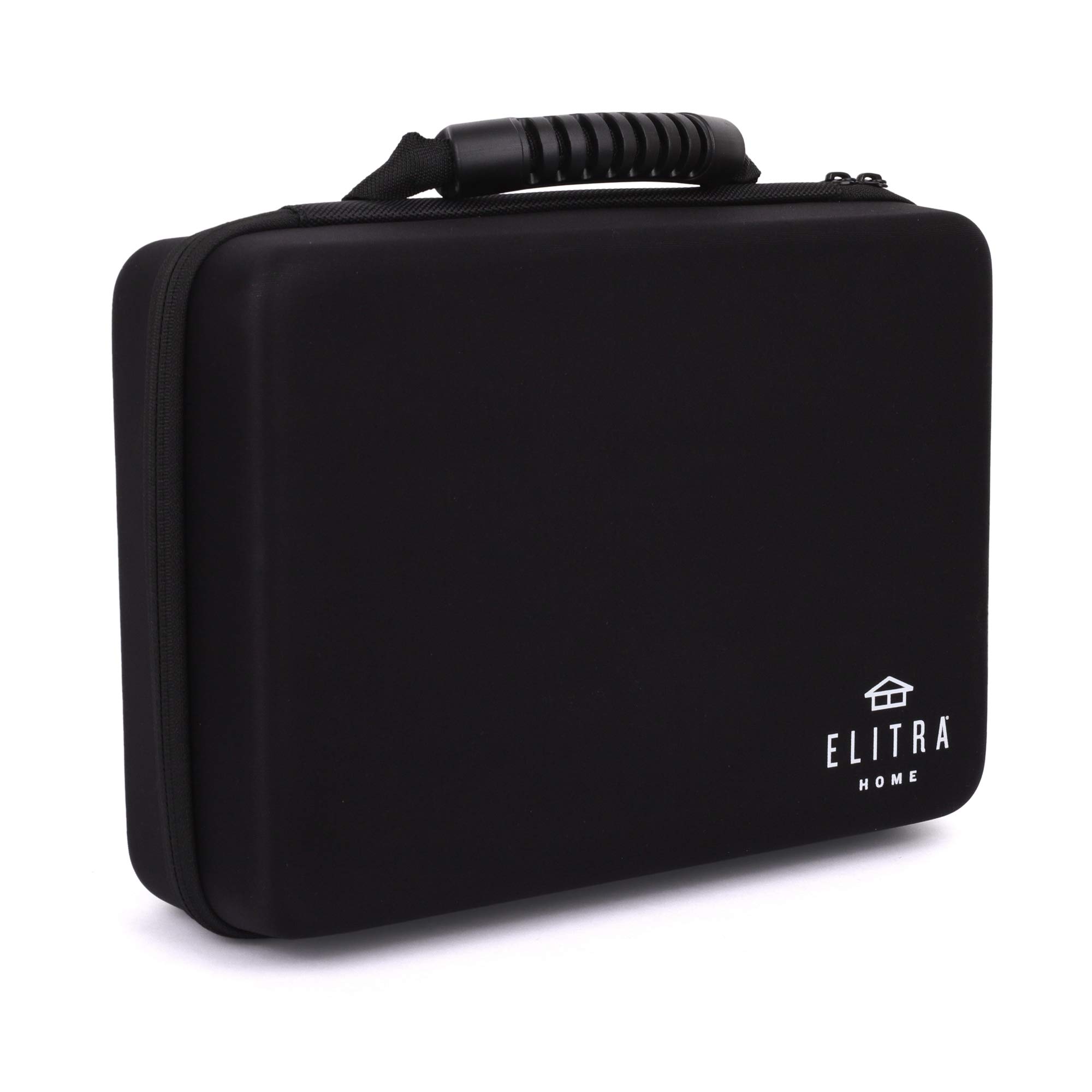 ELITRA HOME Battery Storage Organizer Carrying Case Bag, Holds 150 Batteries AA AAA C D 9V Button, Includes LCD Battery Tester Black