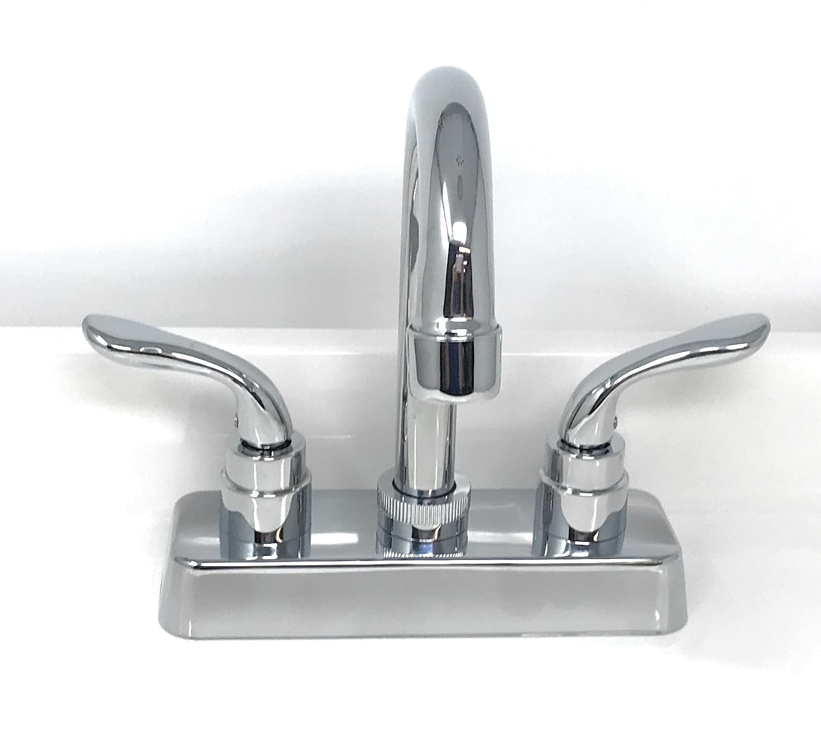 4" Faucet Bathroom Bar Utility Sink Plastic Chromed, 2 ADA Push Handles [PRO-3735P] - Grifo de Plastico de Calidad para baño o cocina