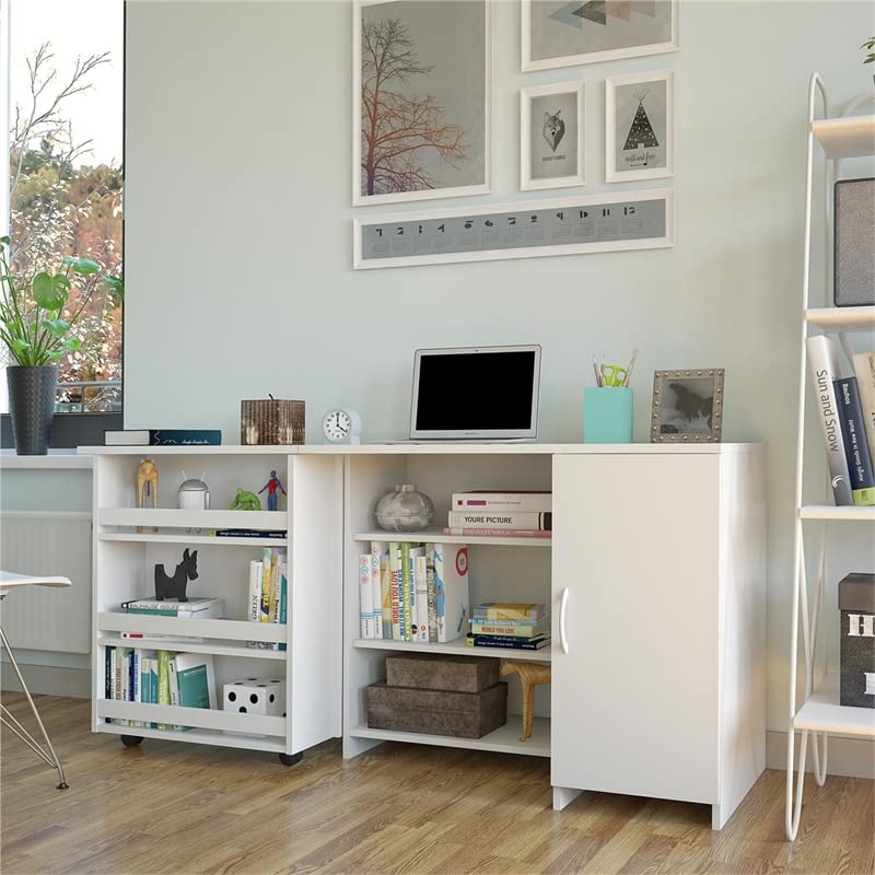Ameriwood Home Arleta Swivel Craft Desk, White