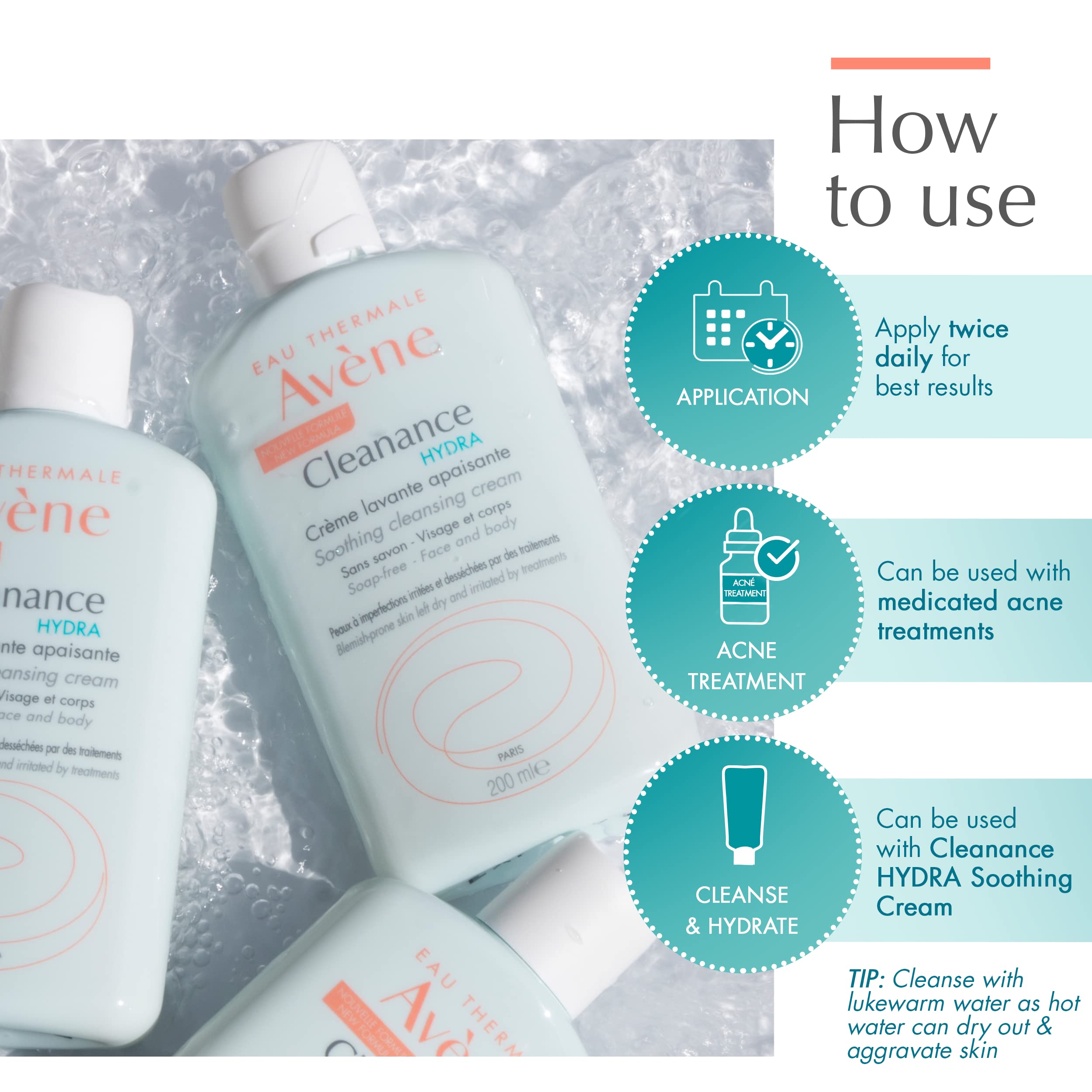 Avene Cleanance HYDRA Soothing Cleansing Cream 6.7 Fl Oz