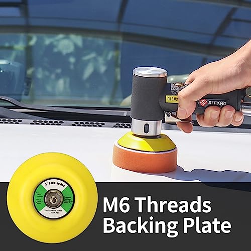 2inch 3inch Mini Air Sander Mini Orbital Air Sander Air Dual Action Sander Air Polisher Kit for Auto Body Work (Black 2''3''air sander)