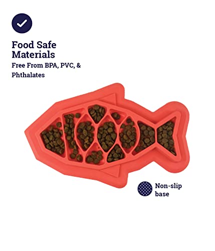 Catstages Fishie Fun Feed Mat - Slow Feeder Cat Bowl