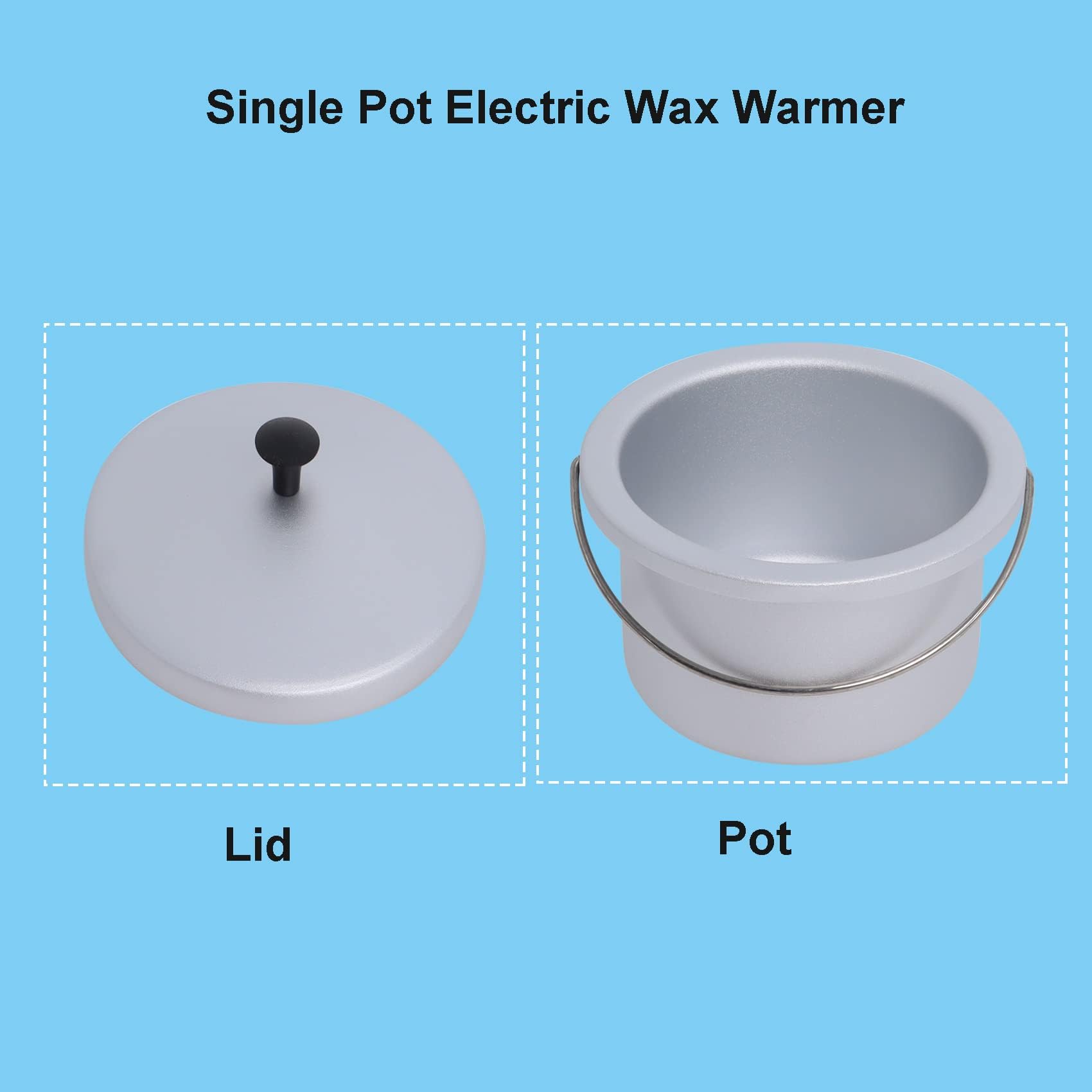 Single Electric Wax Heater Paraffin Warmer Machine Pots Waxing Hair Removal Removing Salon Hot SPA Body with Wood Craft Sticks