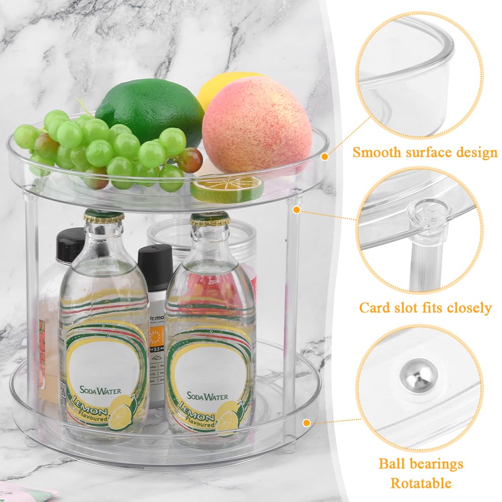 2 Tier Lazy Susan Turntable Spice Rack Organizer,9Inch Turntable Lazy Susan Spice Organizer,Lazy Susan Turntable Organizer,Spice Rack Organizer for Cabinet