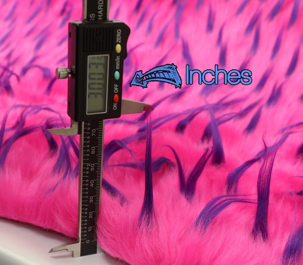 2 Tone Spike Faux/Fake Fur Fuchsia Purple Fabric / 60" Wide/Sold by The Yard