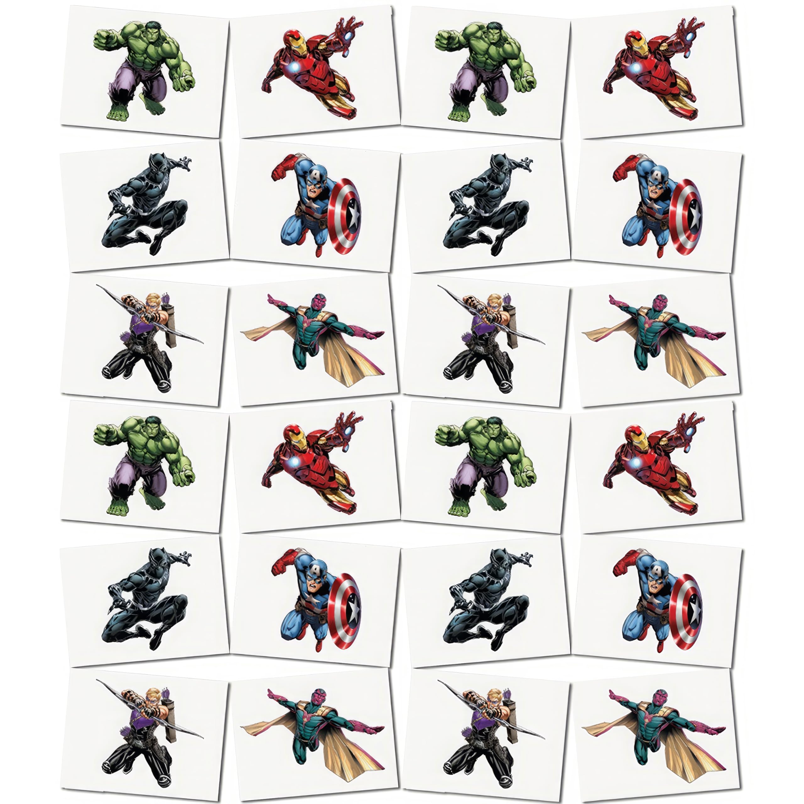 Avengers Temporary Tattoos - Assorted, 24 Pcs