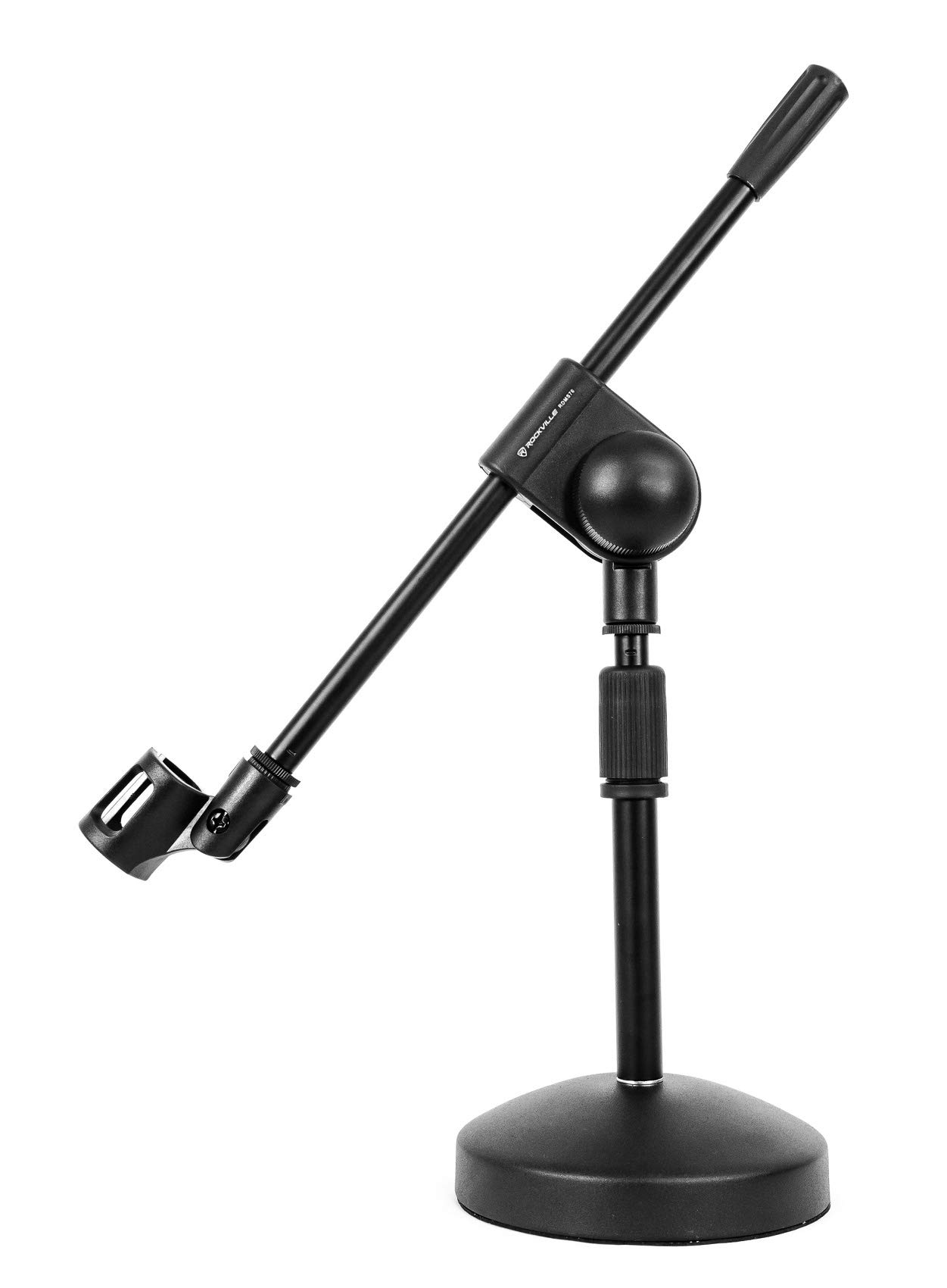 Audio-Technica AT2020 Studio Recording Microphone-Cardioid Condenser Mic Bundle with Rockville RDMS70 Desktop Mic Stand with Boom with Steel Round Base with Adjustable Height