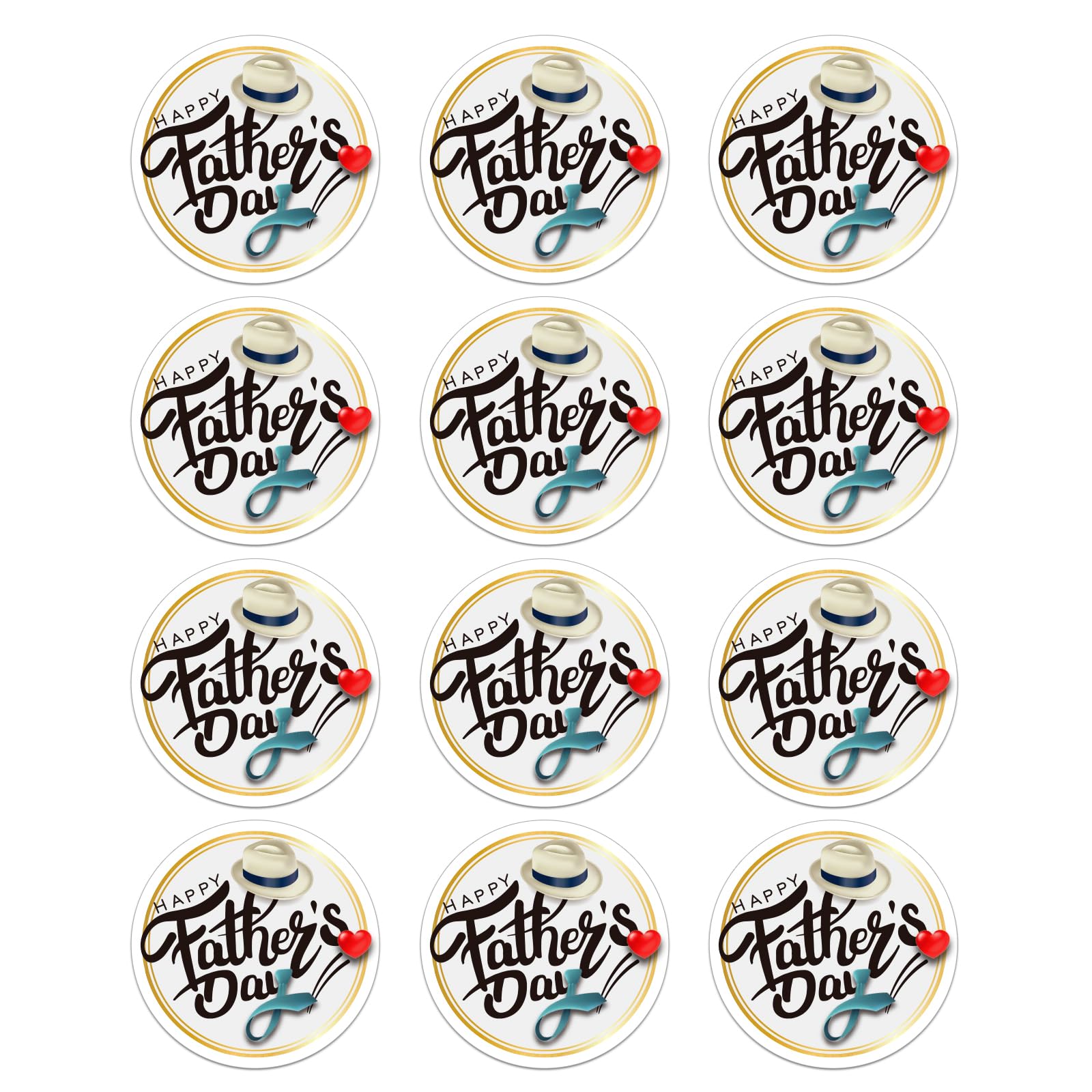 SICOHOME Happy Fathers Day Stickers - 36PCS 1.5" Happy Fathers Decorations Envelope Seals Stickers Gift Tags Stickers for Boxes Cards Gifts Bags Party Favors Decorations