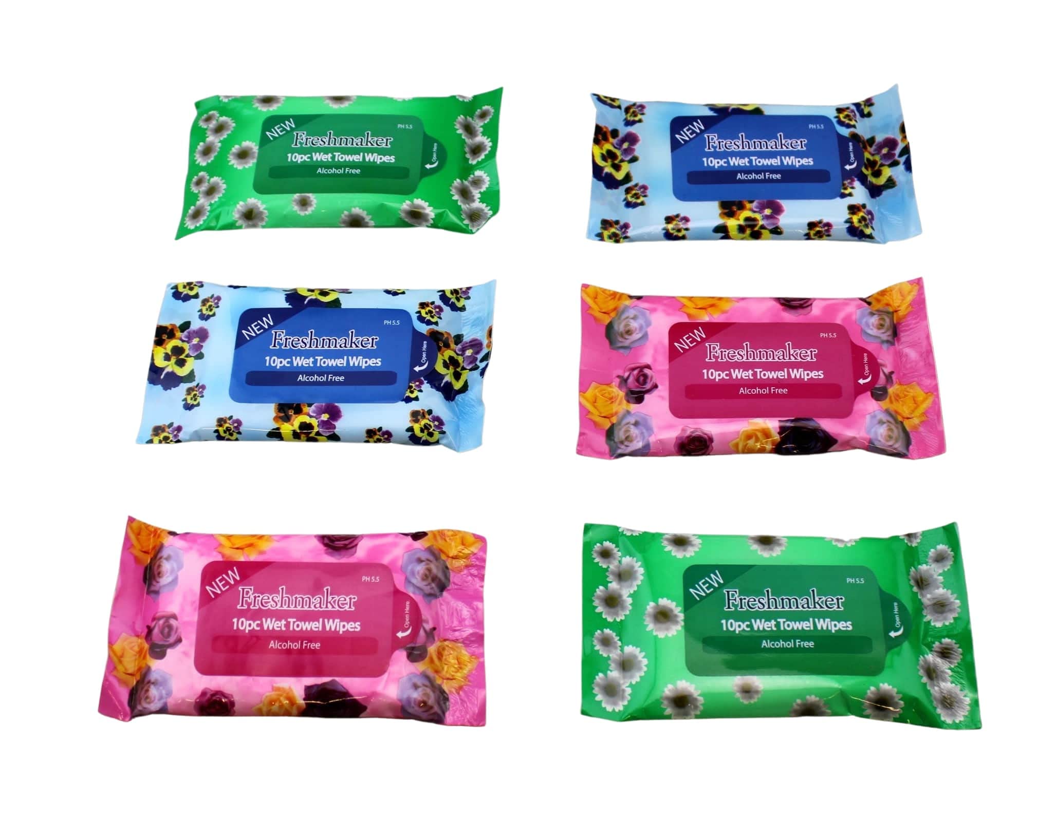 6 Packs Hand Wipes, Wet Wipes, Hand Cleaning Wipes, Hand Wipes for ALL, Travel Wipes 10 Count Travel Size