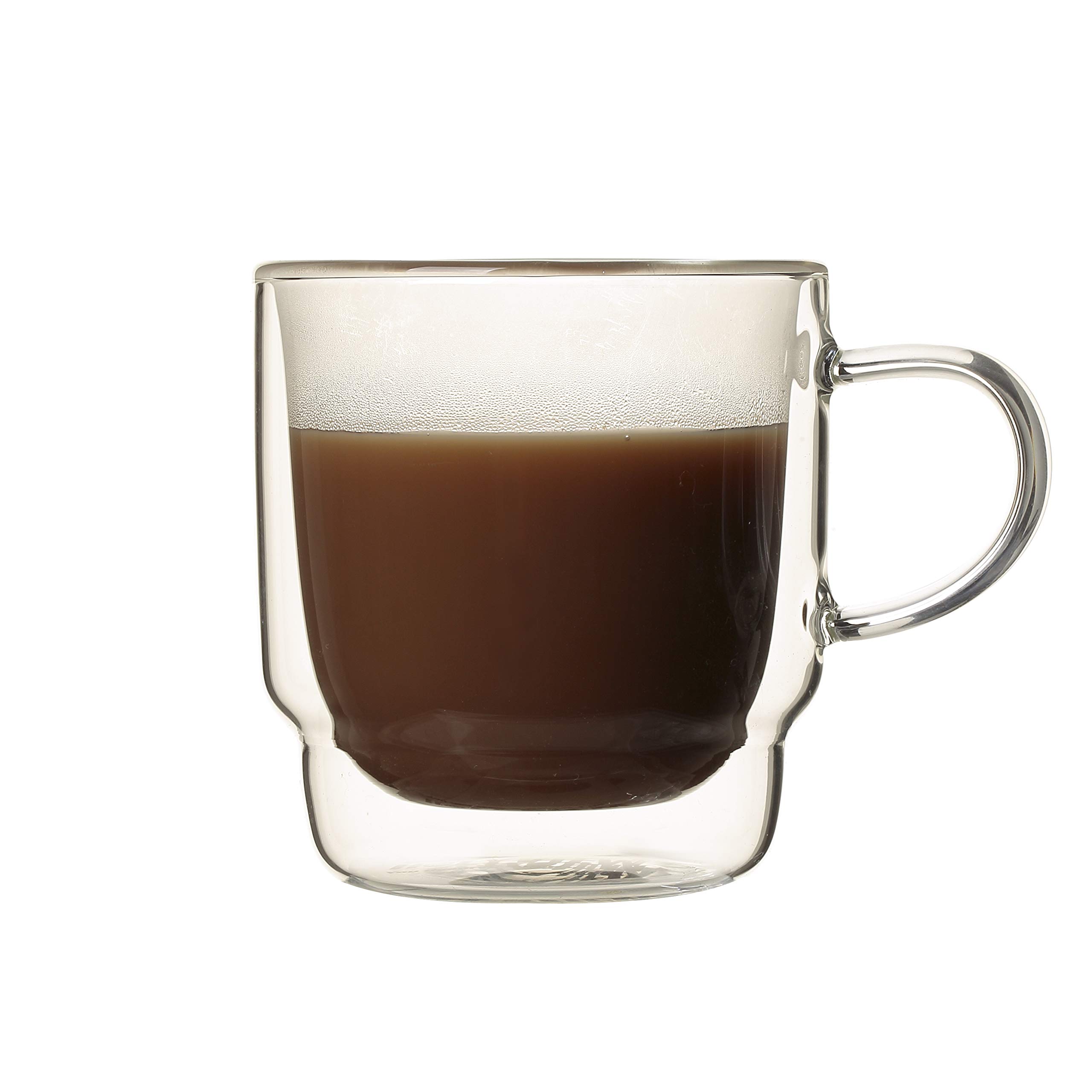 160ML4 Glass double wall cup with handle, Stackable cups, 4pcs/Gift box as one set