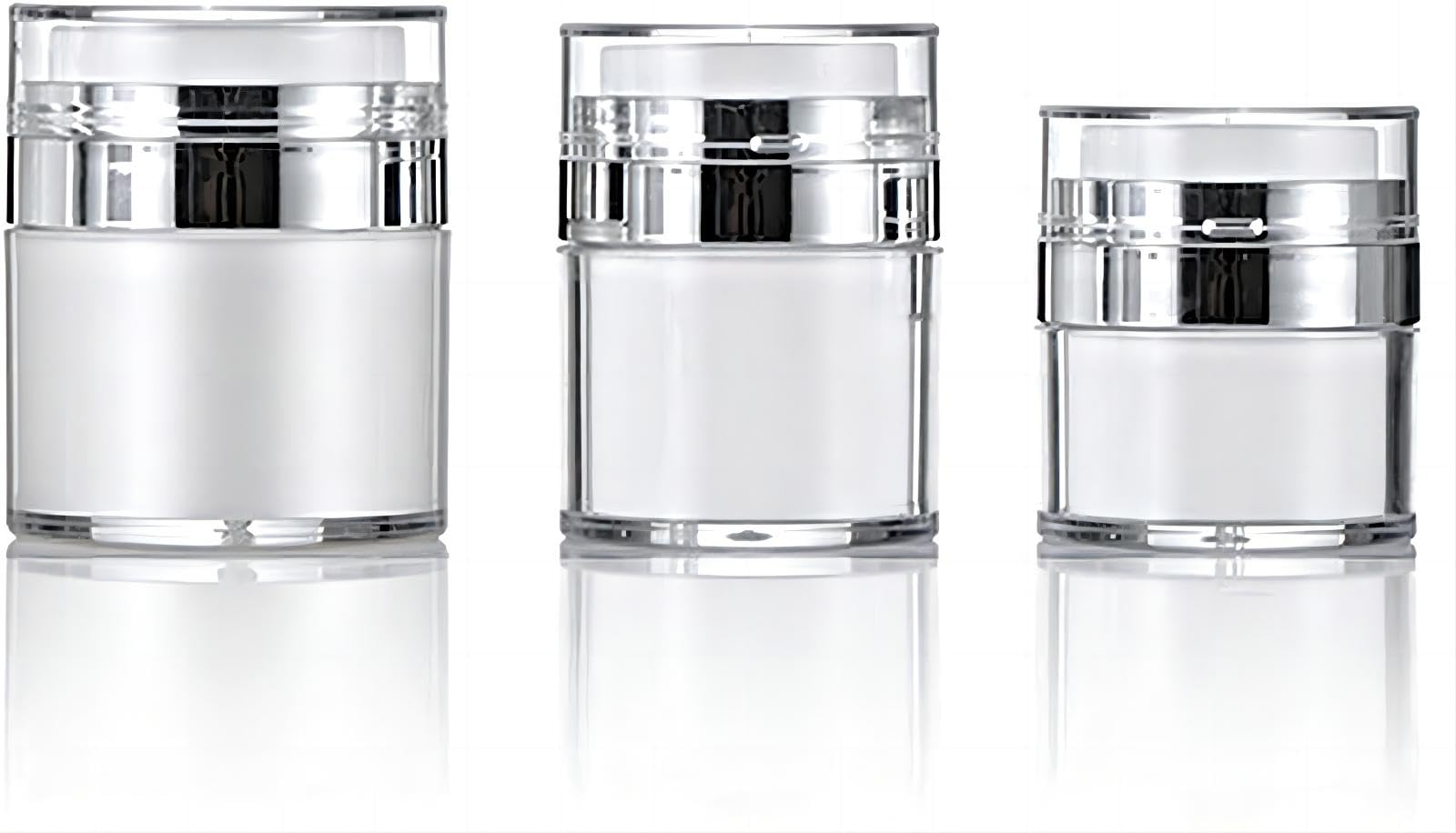2 X 30ml Airless Pump Vacuum Bottles, Cosmetic Containers, Portable Travel Cream and Lotion Containers for Make-up, Essence, Moisturiser, Eye Cream (with Spoon)