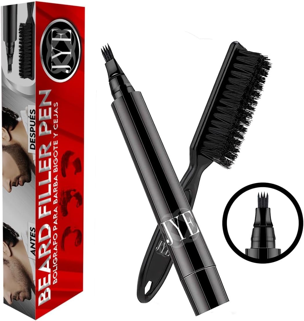JYE Pen for beard, mustache or eyebrows, waterproof, long lasting, black pen filler