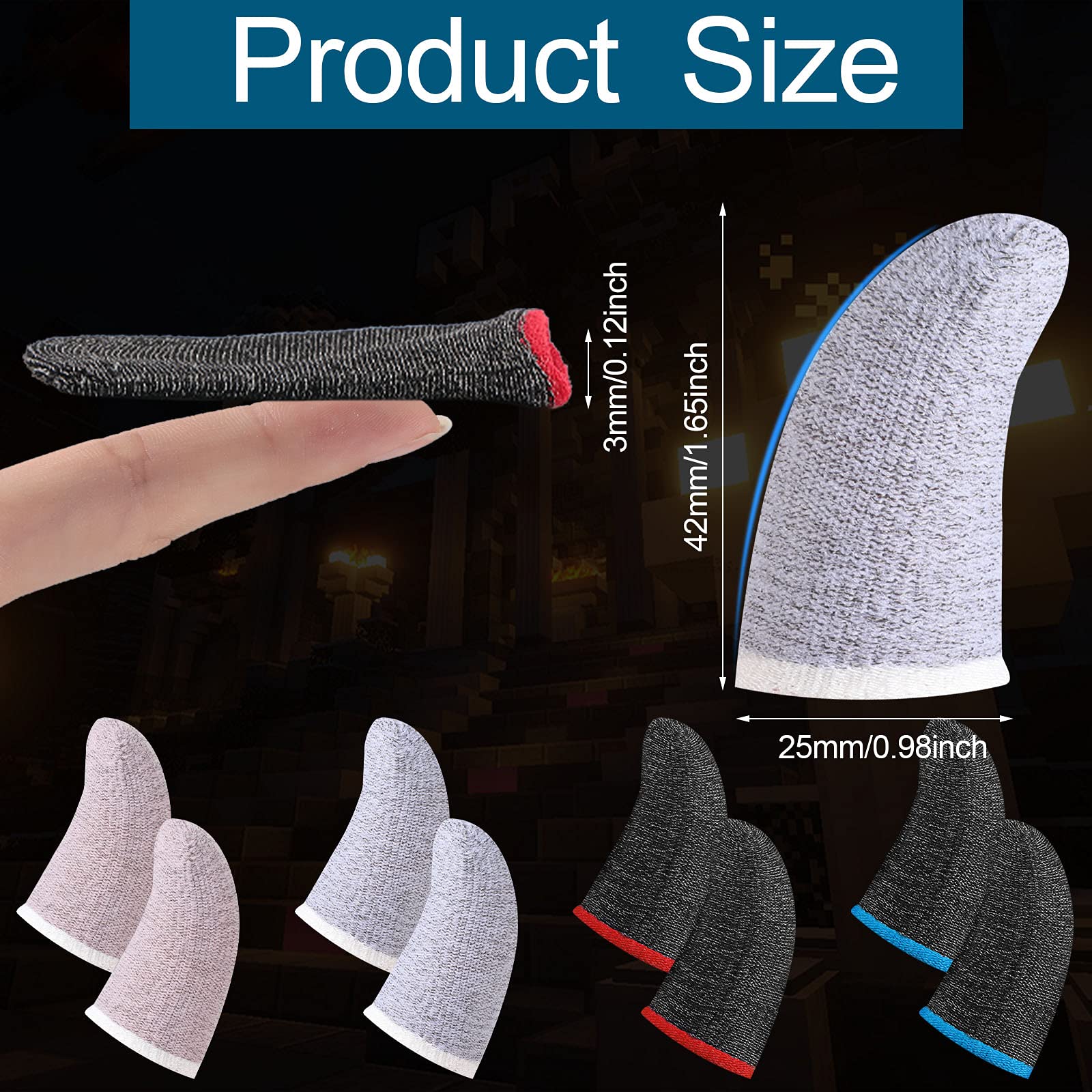 40 Pieces Gaming Finger Sleeve For Gaming Thumb Sleeves Mobile Gaming Finger Protector (Mixed Colors)