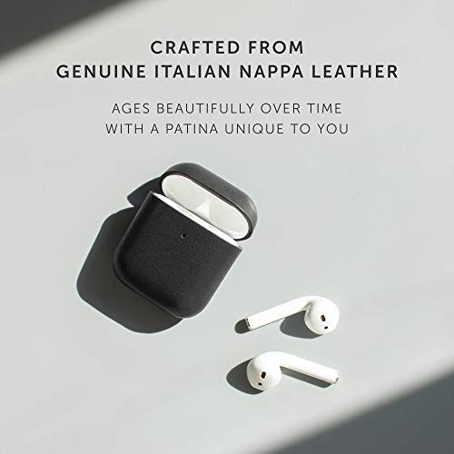 Native Union Leather Case for AirPods β Handcrafted Fully-Wrapped Genuine Italian Leather case β Support Wireless Chargers β Compatible with AirPods Gen 1 & Gen 2 (Black)