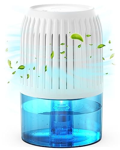 36Oz Upgraded Small Dehumidifiers for Home, DDVIVAL Dehumidifiers for Bathroom (320 sq.Ft),with Auto-off＆7 Color LED Lights,Quiet Energy Saving Mini Dehumidifiers for Bedroom Room RV Basement Closet