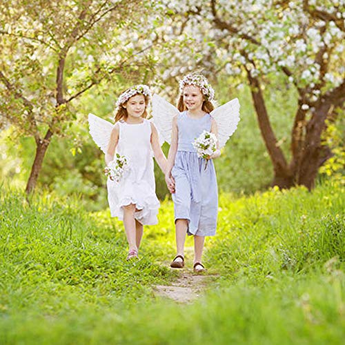 HANDIC Angel Wings and Halo White Angel Costume for Kids Adult Halloween