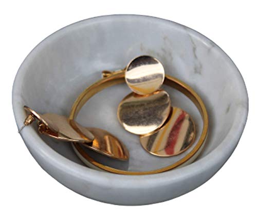 CraftsOfEgypt Real Marble Jewelry Dish - Ring Holder - Jewelry Organizer Tray - Decorative Key Bowl-Home Decor Wedding Gift- Ring Dish - Jewelry Tray -Vanity Tray - Decorative Tray - Marble Tray