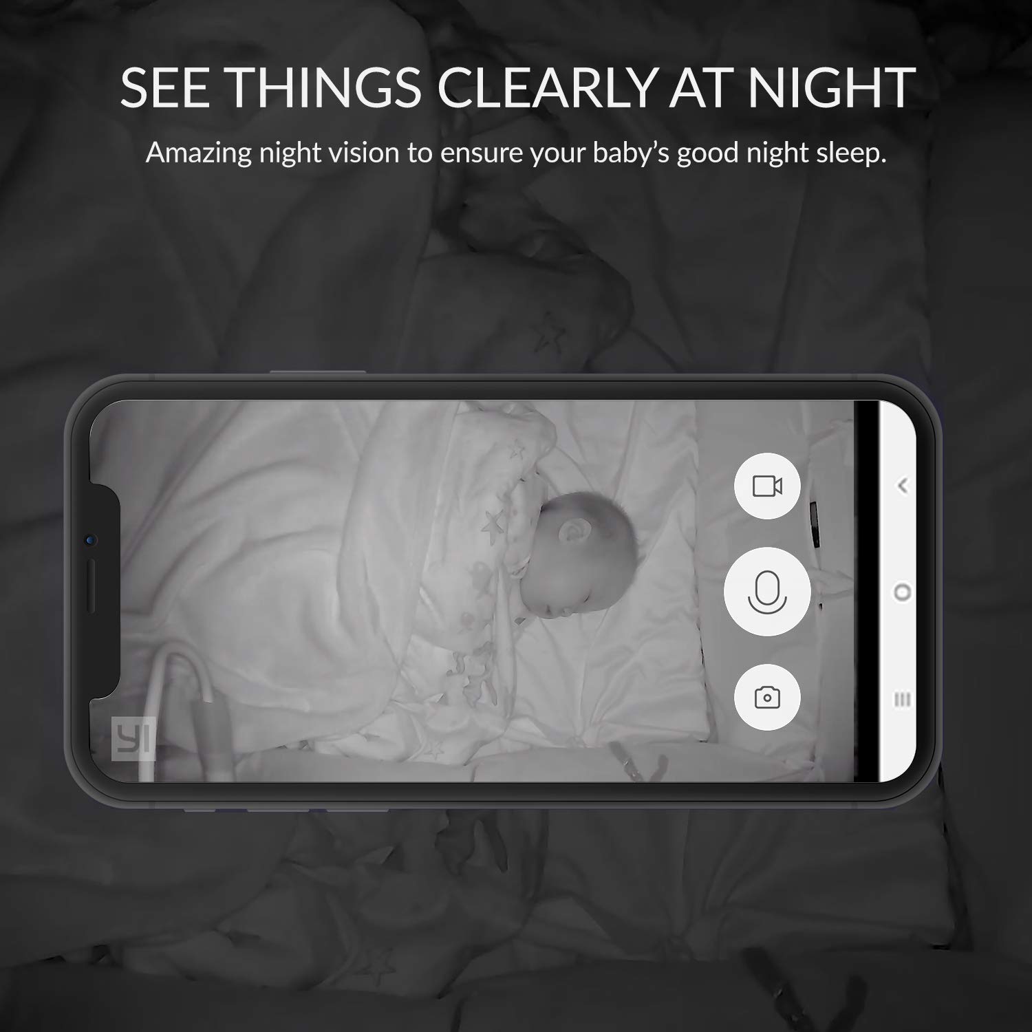 Kami Baby Monitor with 2 Cameras Audio Video Smart, WiFi Smartphone Home app, Night Vision, Night Light, Temperature/Humidity/Crying Detection, 2-Way Audio Works with Alexa Twin 2 Pack