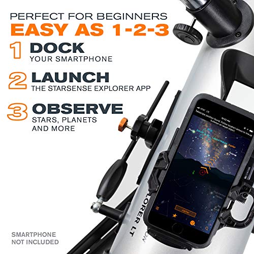 Celestron β StarSense Explorer LT 114AZ Smartphone App-Enabled Telescope β Works with StarSense App to Help You Find Stars, Planets & More β 114mm Newtonian Reflector β iPhone/Android Compatible