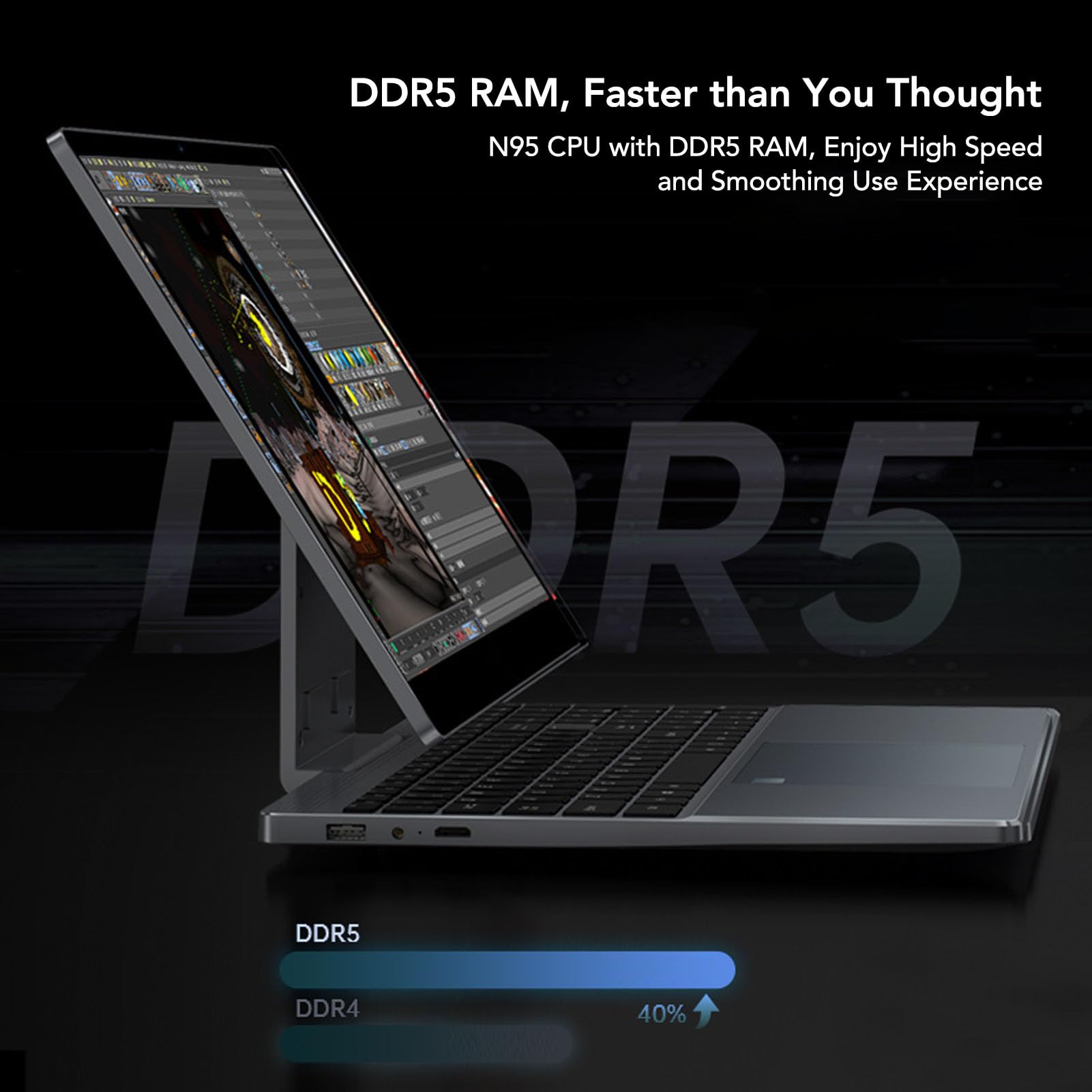15.6 Inch HD 2 in 1 Touchscreen Laptop, Flip Convertible Home & Education Laptop with N95 Series CPU, 12GB DDR5, Fingerprint Unlock, Webcam, Backlit Keyboard, Gravity Sensor (12GB+1TB US Plug)