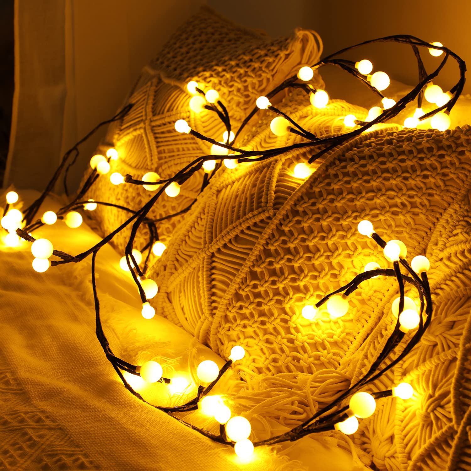 43 ft 70 Led Christmas Lights Globe String Lights Plug in for Bedroom Decor Indoor Outdoor Fairy Light for Home Wall Garden Decorations Warm White