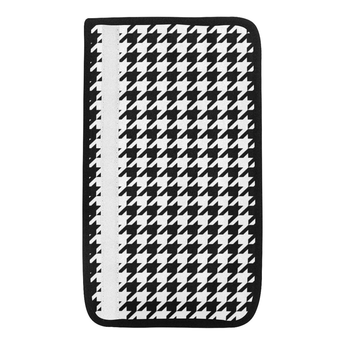 Black White Houndstooth Pattern Classical Car Seat Seatbelt Shoulder Pads Soft Seat Belt Covers Universal Soft Comfort Protect Men Women Neck and Shoulder