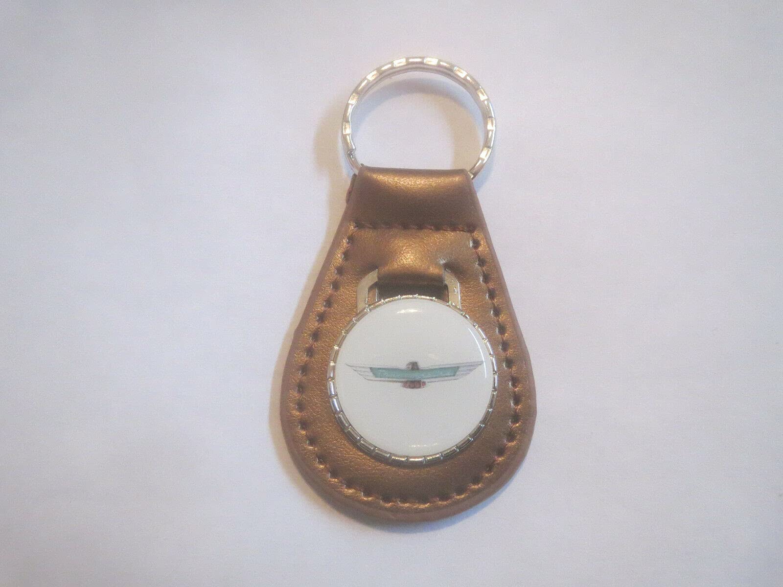 1950's THUNDERBIRD LOGO LEATHER KEYCHAIN - COPPER