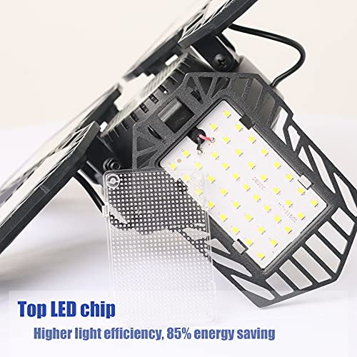 150W LED Garage Light - 15000LM Five-leaf Garage Ceiling Light Fixtures,LED Garage Lighting Garage Light Bulb,Adjustable Multi-Position Panels for Garage, Workshop,Warehouse, Barn(1*Socket Included)