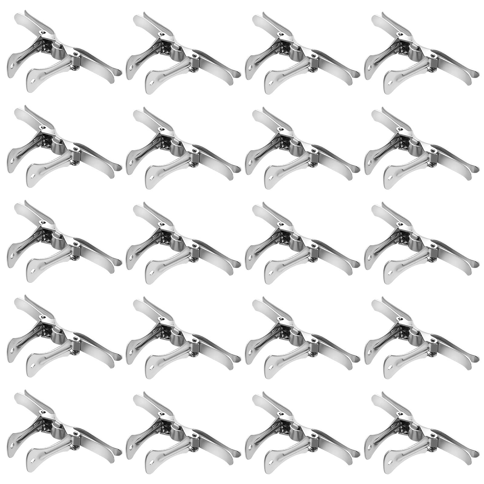 20 Pcs Bow Tie Clips Bow Tie Clip on Hardware Silver Bowtie Clip Bow Tie Fasteners for Men, 2.7 x 0.5 Inches