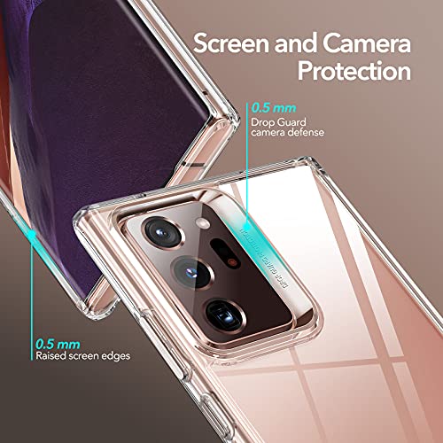 ESR Glass Case Compatible with Samsung Galaxy Note 20 Ultra 6.9β, Scratch-Resistant Tempered-Glass Back, Flexible Frame, Echo Series, Clear