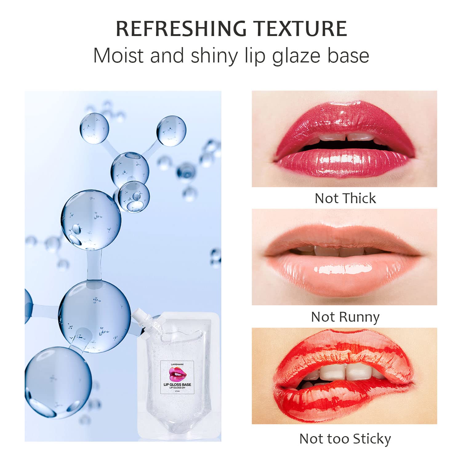 2 Pack Lip Gloss Base Oil, lip makeup primers, Moisturize Basic Lipstick Material, Non-Stick, Base for DIY Handmade Lip Balms Lip Gloss