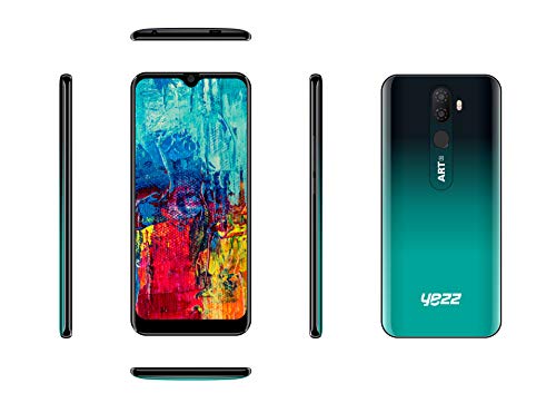 Yezz Art 1 Ocean Green β Unlocked Smartphone β 6.1 HD+ Screen β 32GB + 3GB, Android 10, 1 Year Warranty