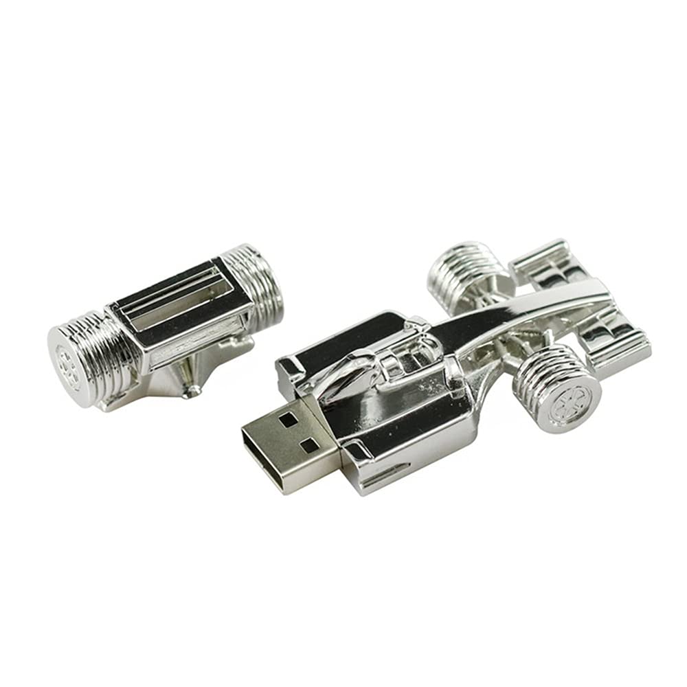 16GB Racing Car Shape USB 2.0 Flash Drive Thumb Drive Memory Stick Pen Drive U Disk Data Storage Jump Drive USB Drive Flash Disk USB Stick USB Disk (Silver)